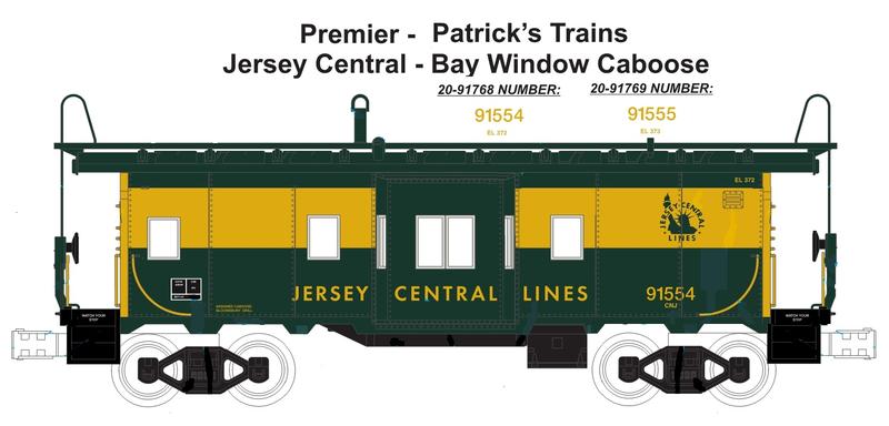 20-91768 Premier Jersey Central Bay Window Caboose rd# 91554 Patrick's ...