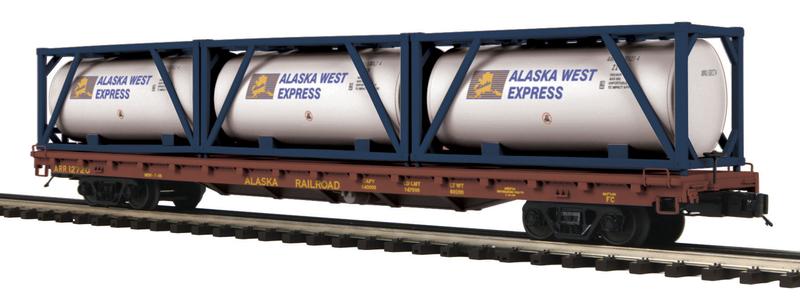 Alaska 60' Flat Car w/(3) Tank Containers