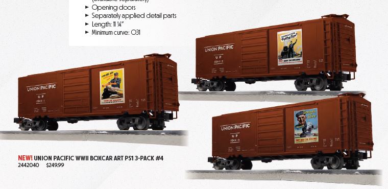 2442040 Union Pacific WWII Boxcar Art PS1 3 Pack #4
