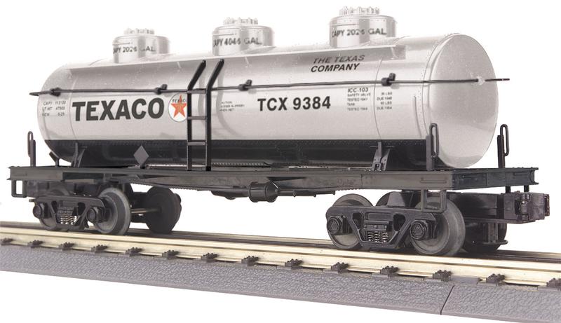 30-7362 Railking 3-Dome Tank Car - Texaco (Silver) Car No.: 9384 New in ...