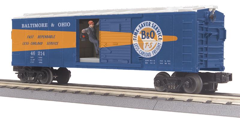 30-79056 MTH RailKing Baltimore & Ohio Operating Boxcar w/Signal Man