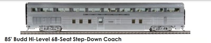 Walthers HO 920-9665 Deluxe Edition Set 2 85' 68-Seat Step Down Coach ...