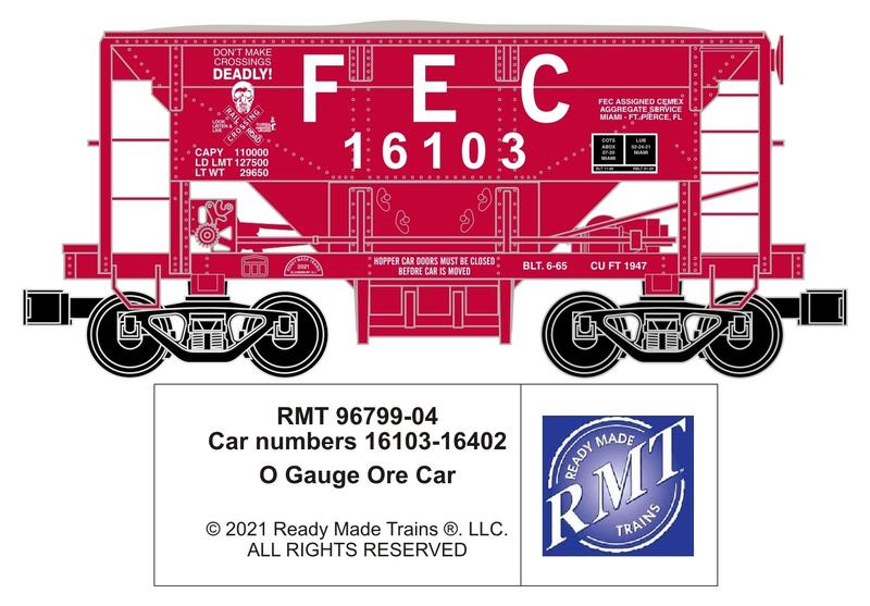 RMT-96799-04 FLORIDA EAST COAST FEC O GAUGE ORE CAR (Single Car)