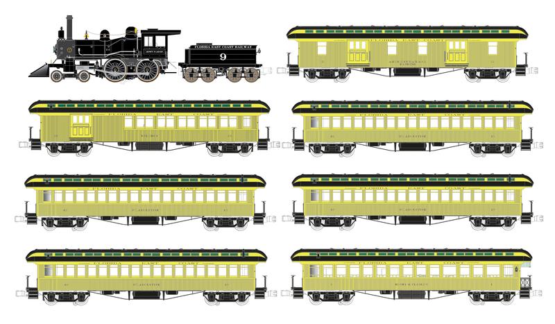 20-30115-1S Florida East Coast 'Havana Special' 4-4-0 American & 7-Car ...